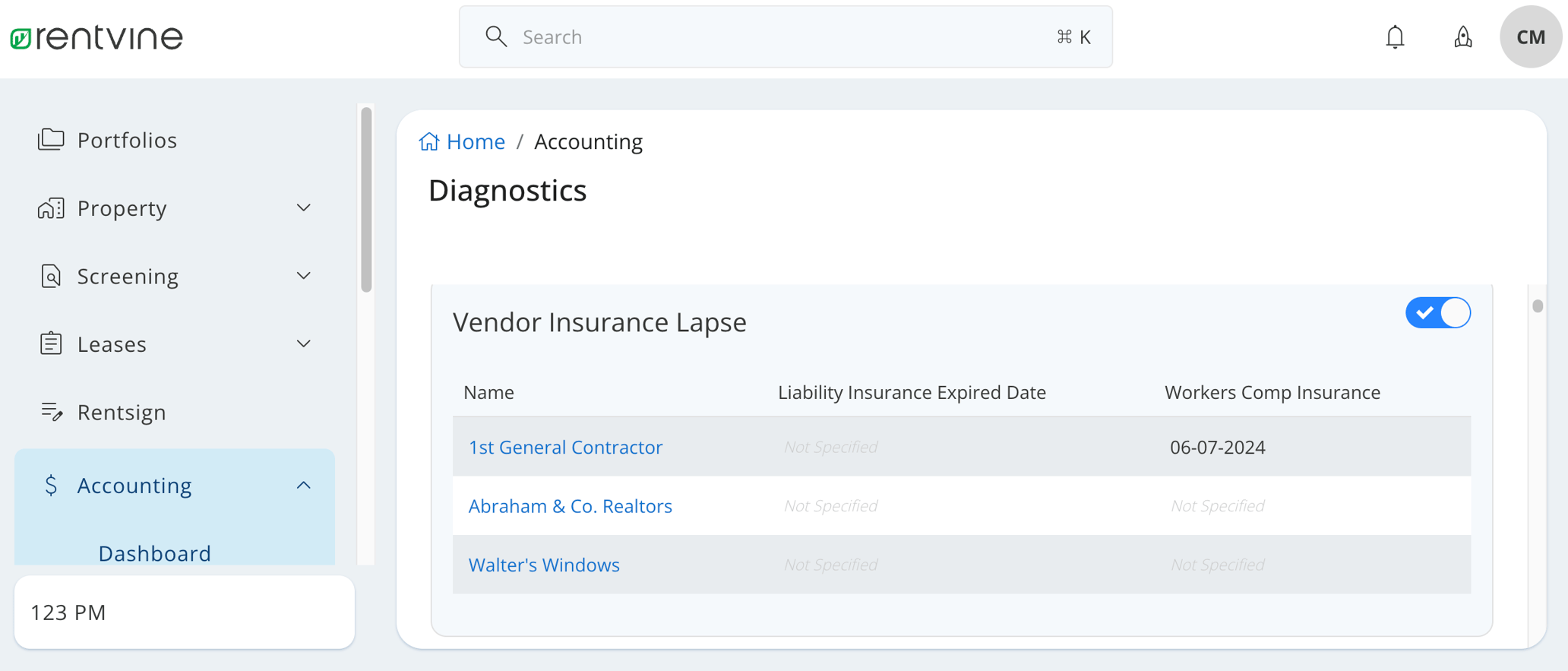 Accounting Diagnostics